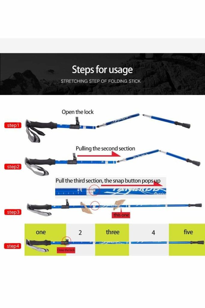 TrekBud Adjustable Trekking Pole, Hiking Stick - Gear Tekk