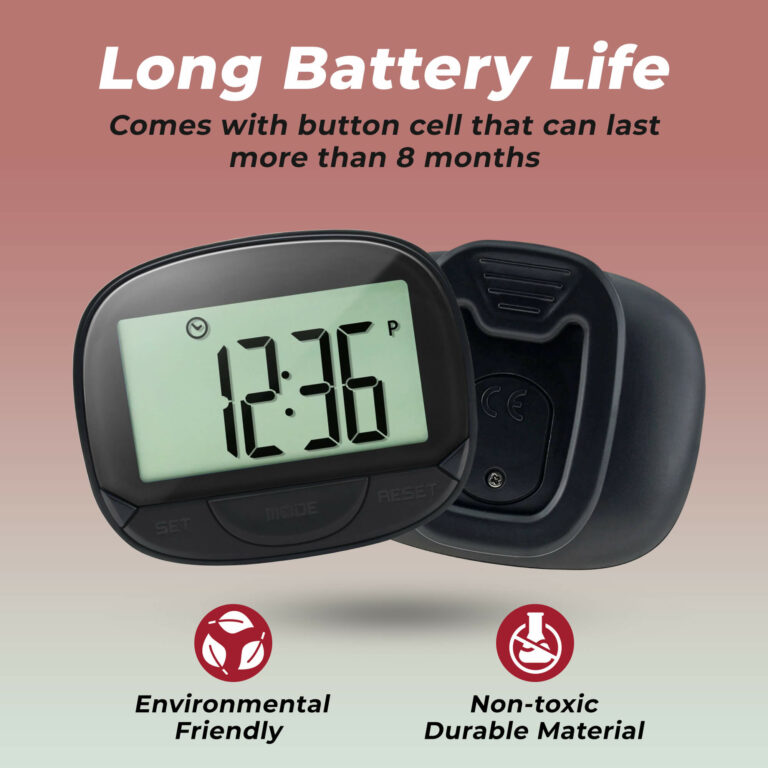 SteppyFit Multi-Functional Portable Step Counter and 3D Pedometer with Clip for Fitness Tracker ...