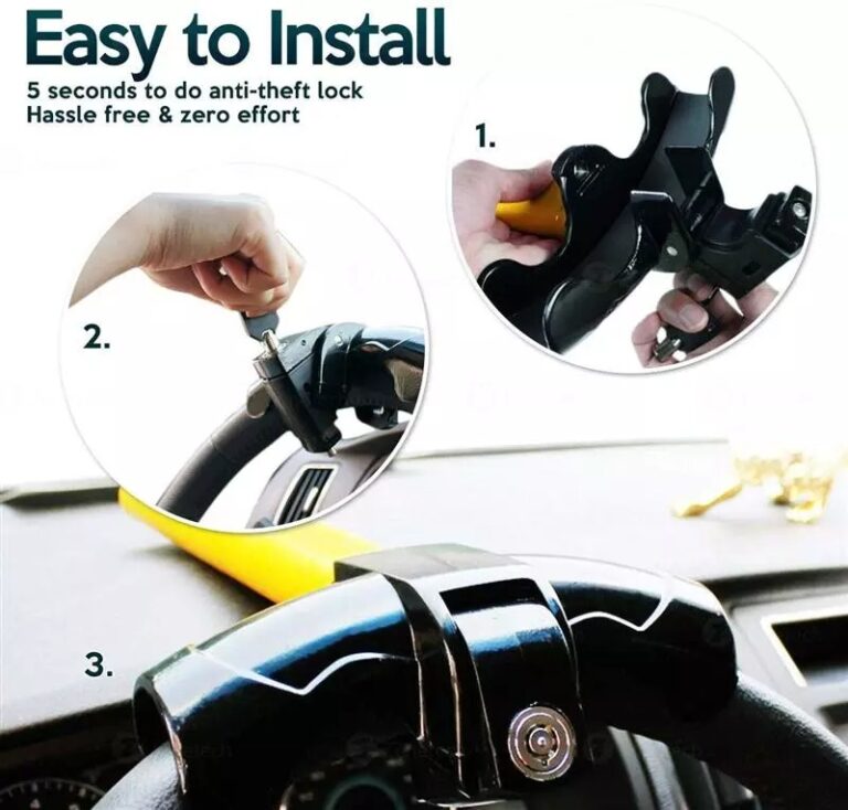 SteerLock Anti-Theft Steering Wheel Lock with Sturdy Steel Bar for ...