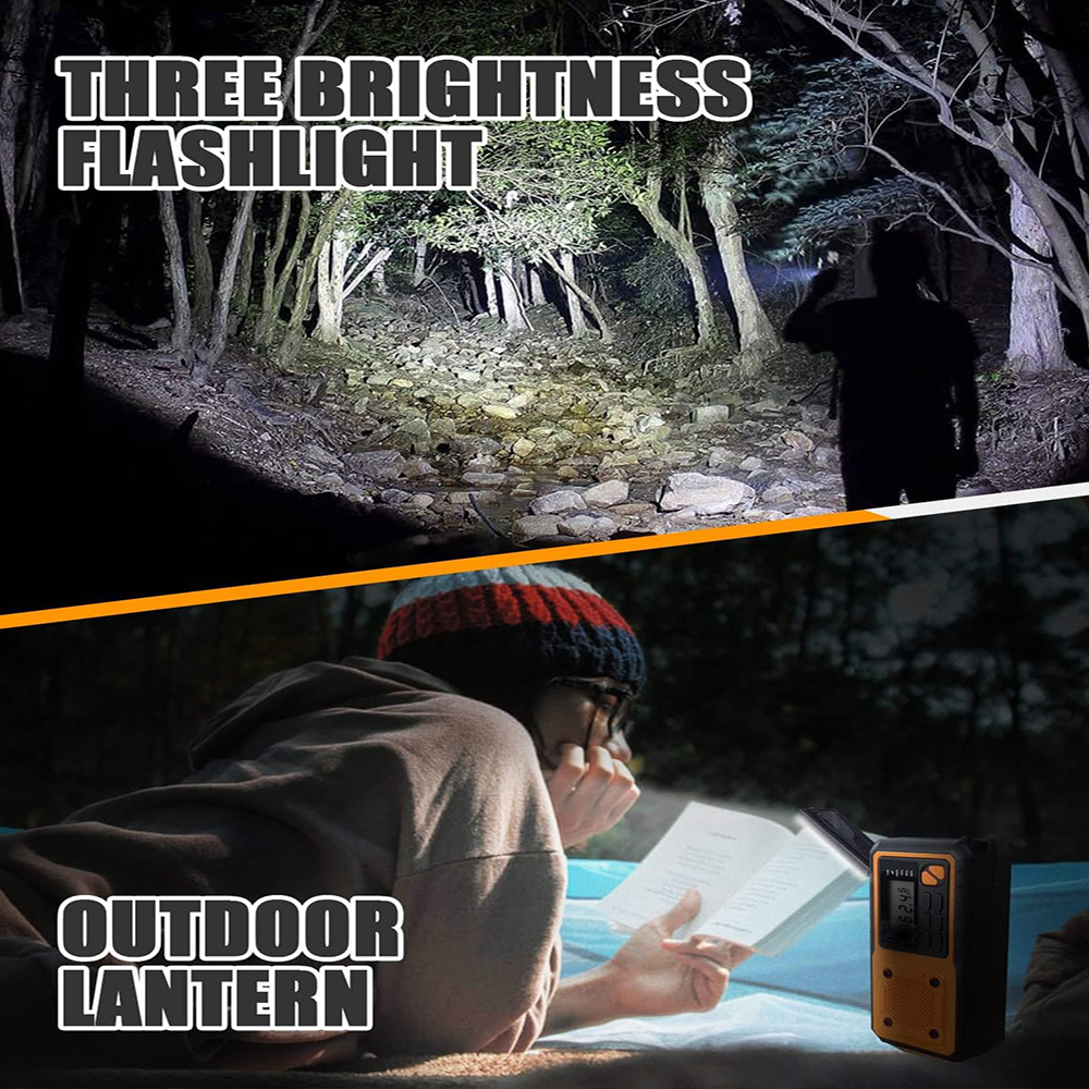 SecureWave Solar Powered and Hand Crank Emergency Radio with 4000mAh ...